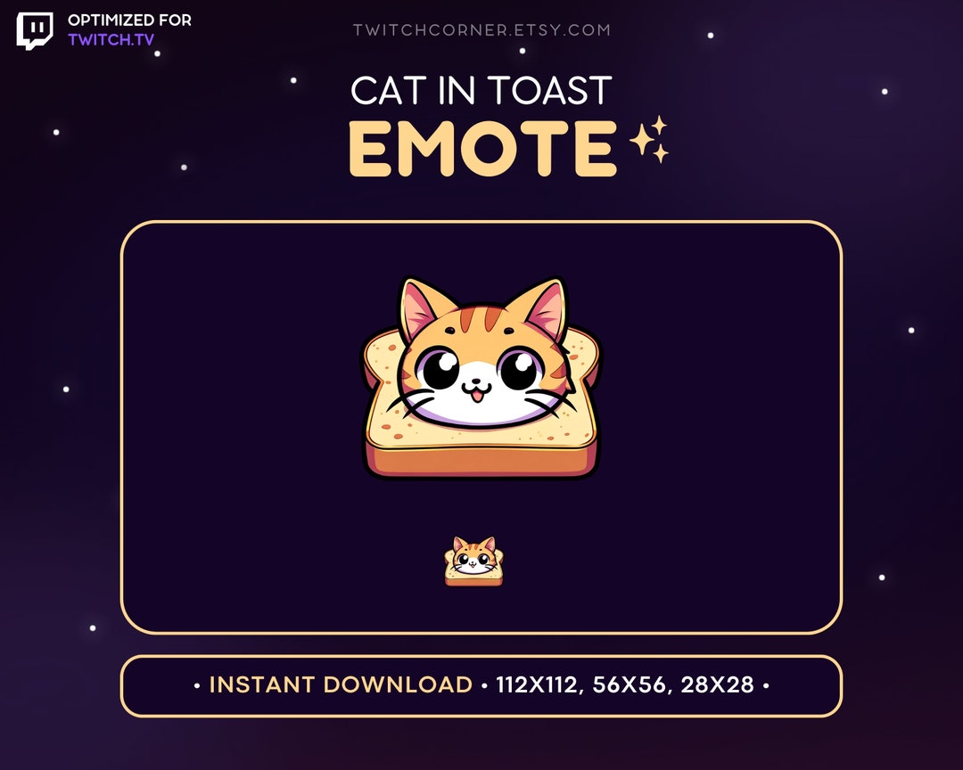 Cute Cat Twitch Emote Kawaii Cat Emote for Twitch, Cute Cat Emote ...