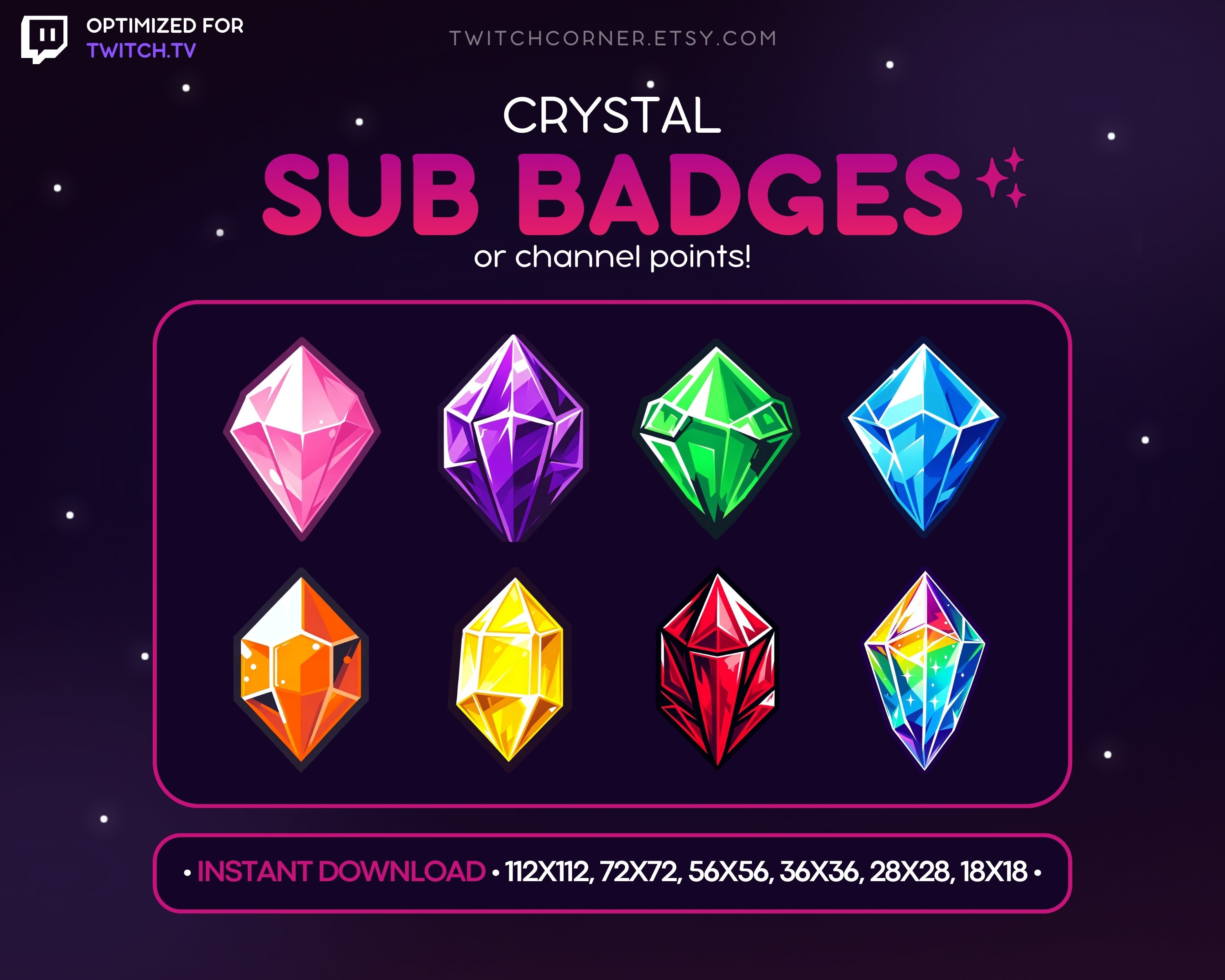 Crystal Sub Badges, Shiny Sub Badges, Diamond Badges Cool Sub Badges ...