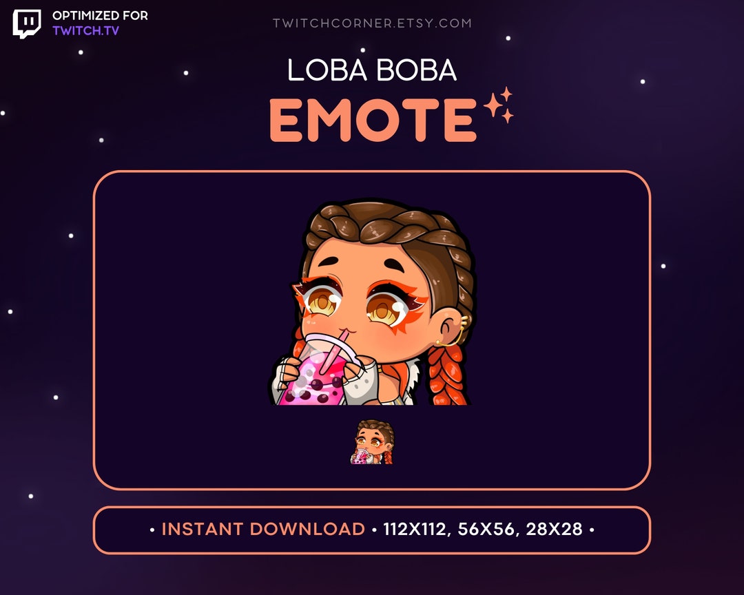 Loba Boba Twitch Emote Apex Cute Loba Discord Emote, Loba Bubble Tea ...
