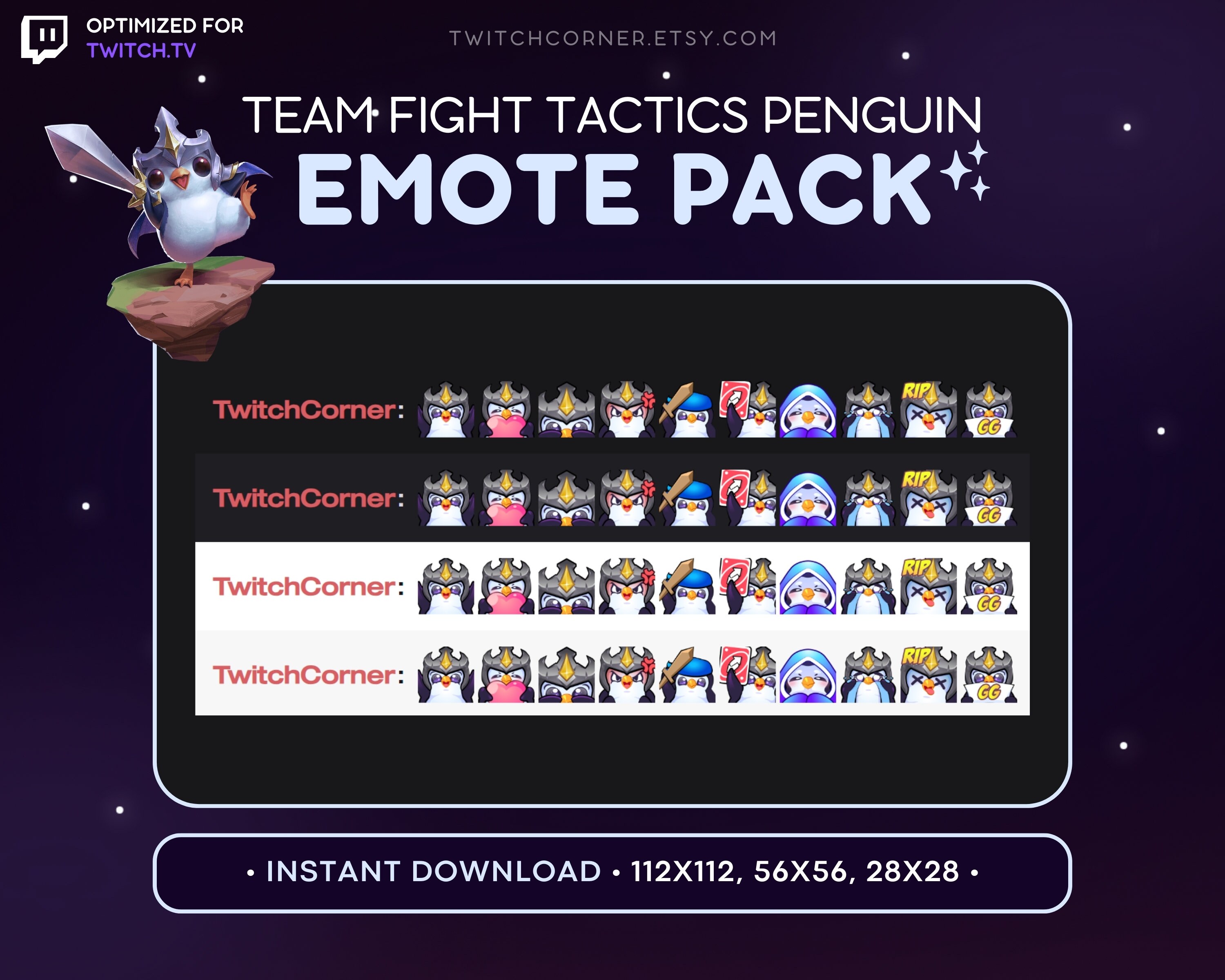 TFT Twitch Emote Pack Cute TFT Penguin Emote, League of Legends Twitch ...