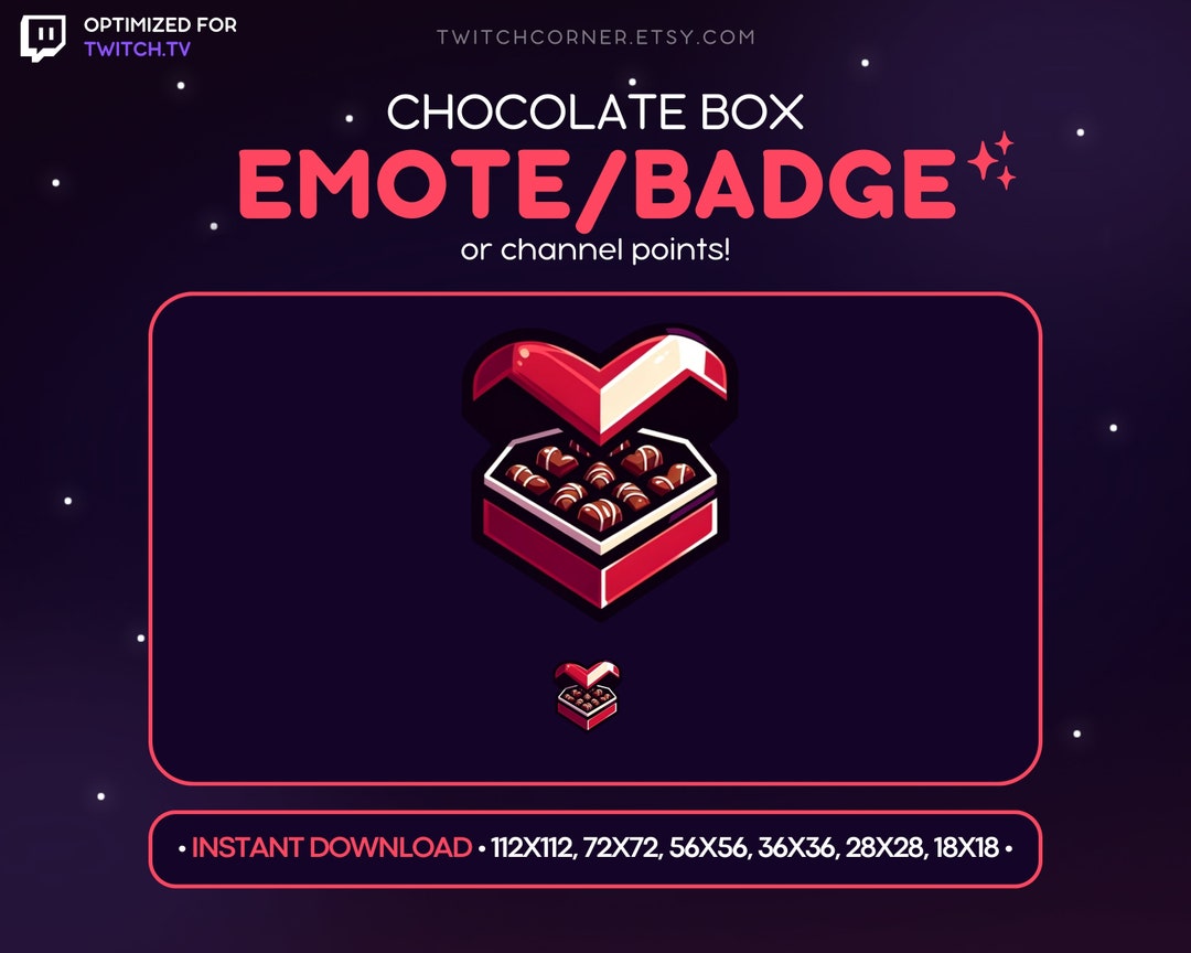 Chocolate Box Twitch Emote Sub Badge or Channel Point Icon - Etsy