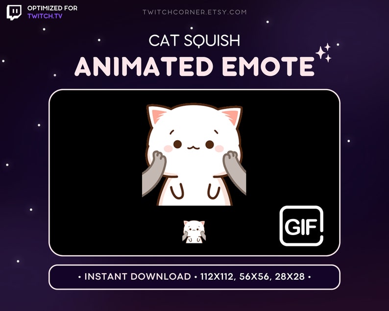 Cute Cat Animated Twitch Emote Squish Cat Twitch Emote, Cat Discord ...