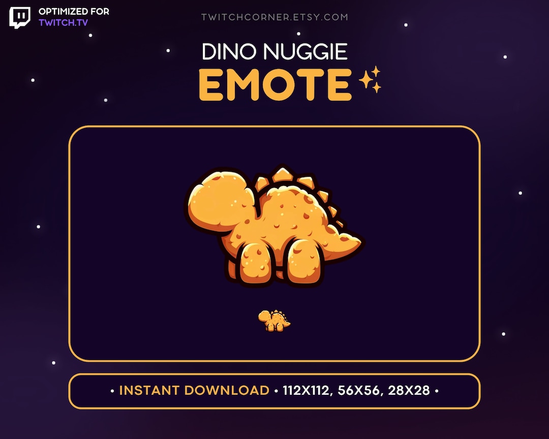 Cute Dino Nugget Twitch Emote Dino Nuggie Twitch Emote, Chicken Nugget ...