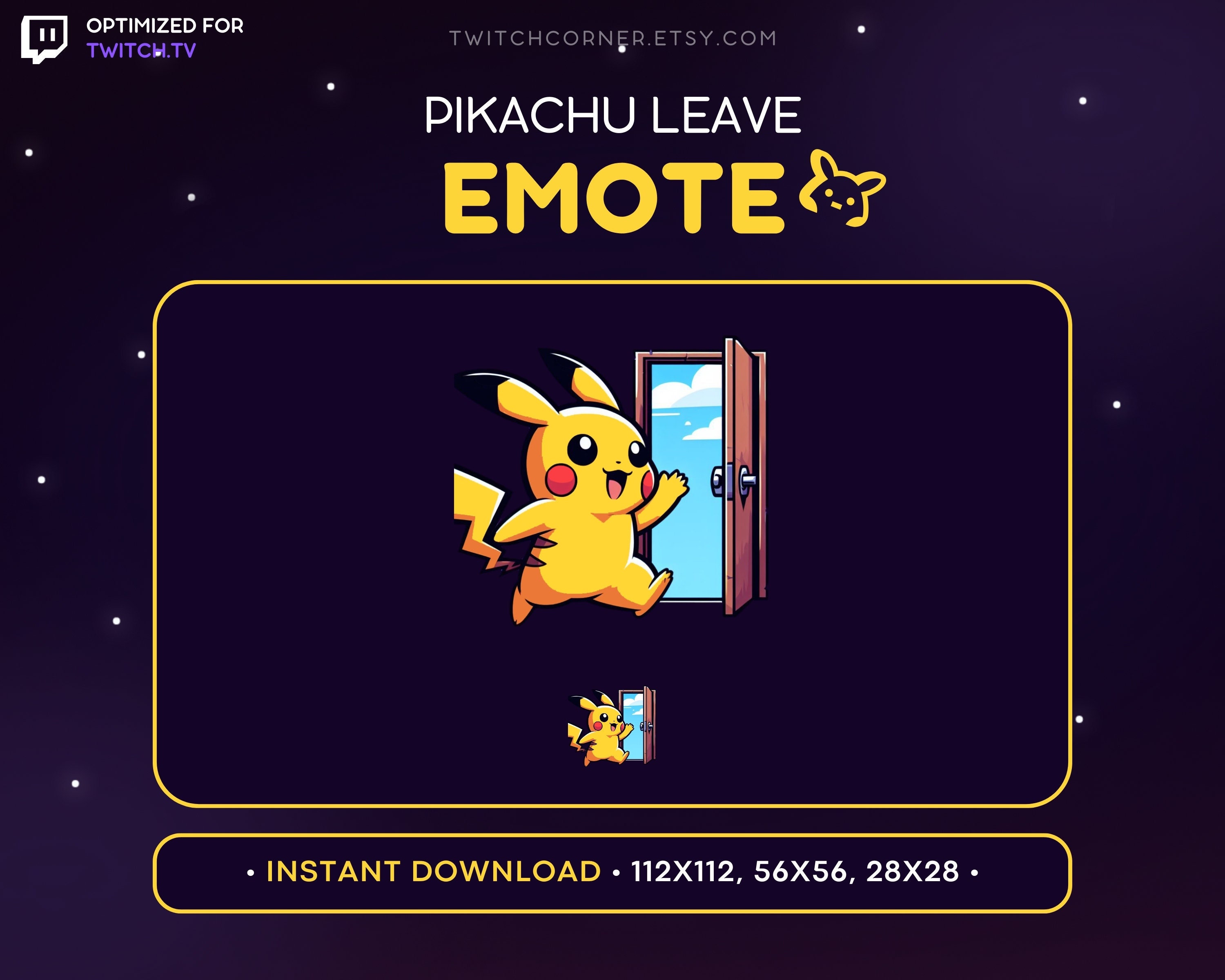 Leaving Pikachu Twitch Emote Pokemon Emote, Pokemon Twitch Emote ...