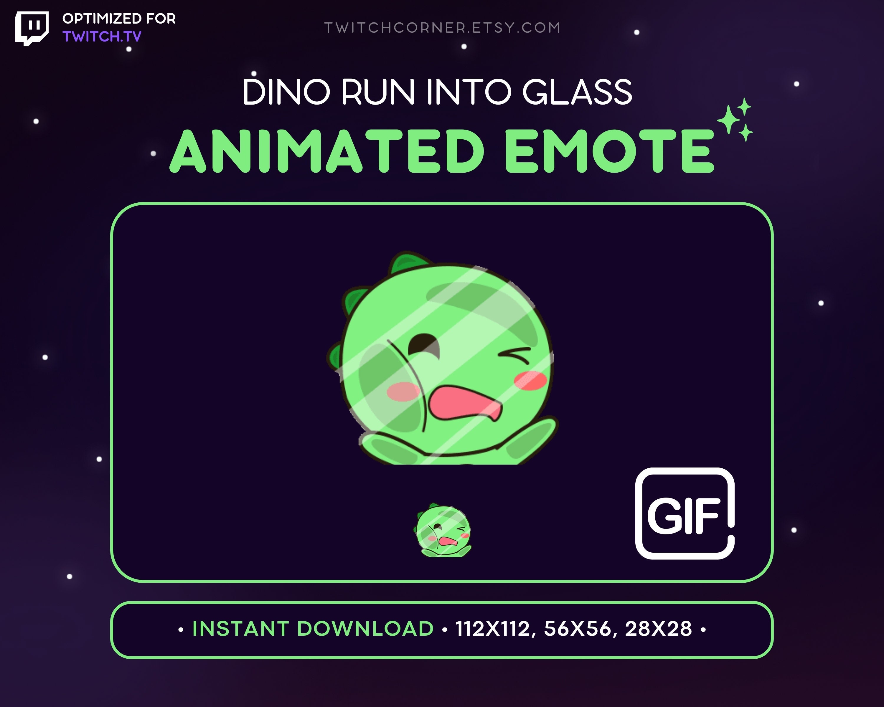 Cute Dinosaur Animated Twitch Emote Dino Run Emote, Animated Dinosaur ...