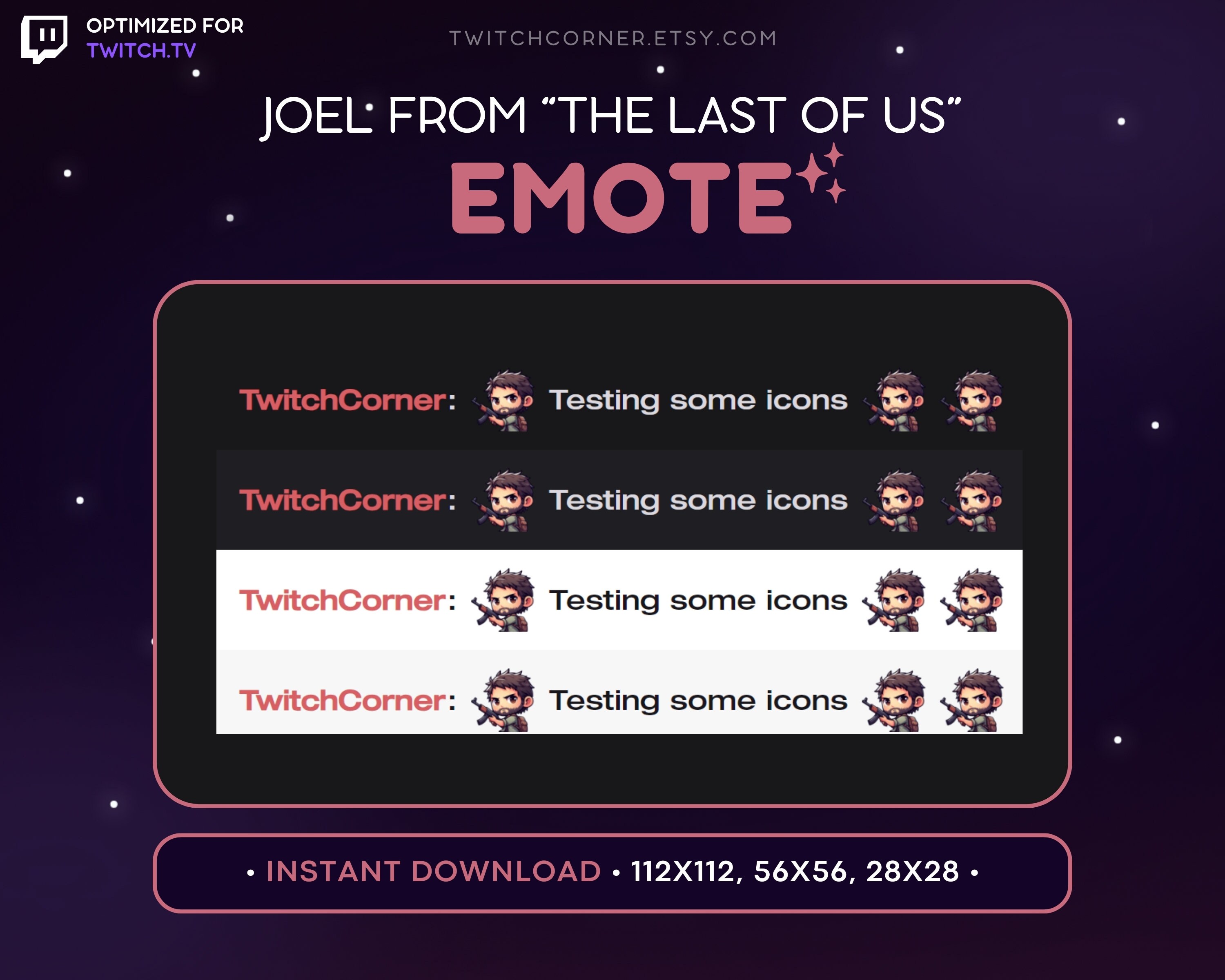 Joel Twitch Emote Joel de The Last of Us Emote pour Twitch, The Last of ...