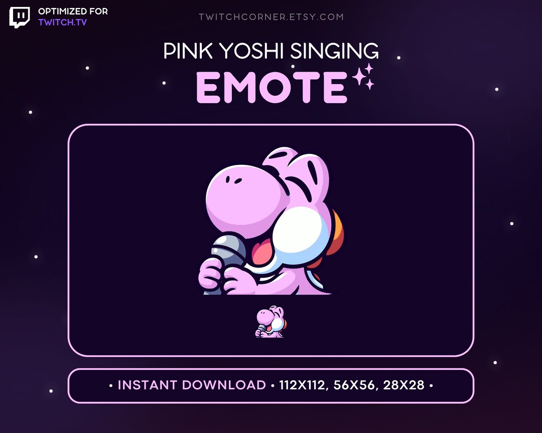 Yoshi Twitch Emote Yoshi Singing Emote For Twitch Yoshi Discord Emote Twitch Graphics Twitch