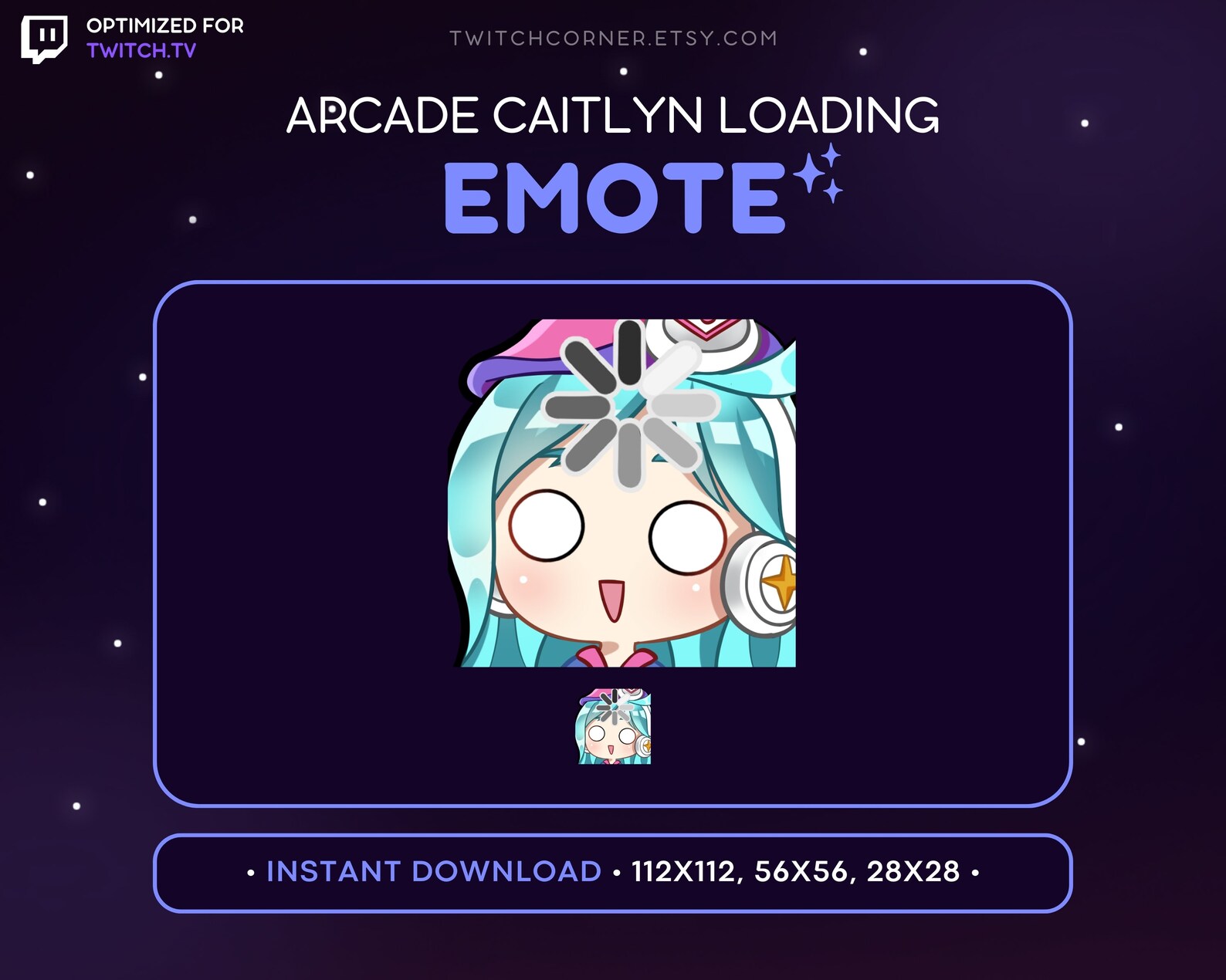 Arcade Caitlyn Twitch Emote Loading Cait Emote, League of Legends ...