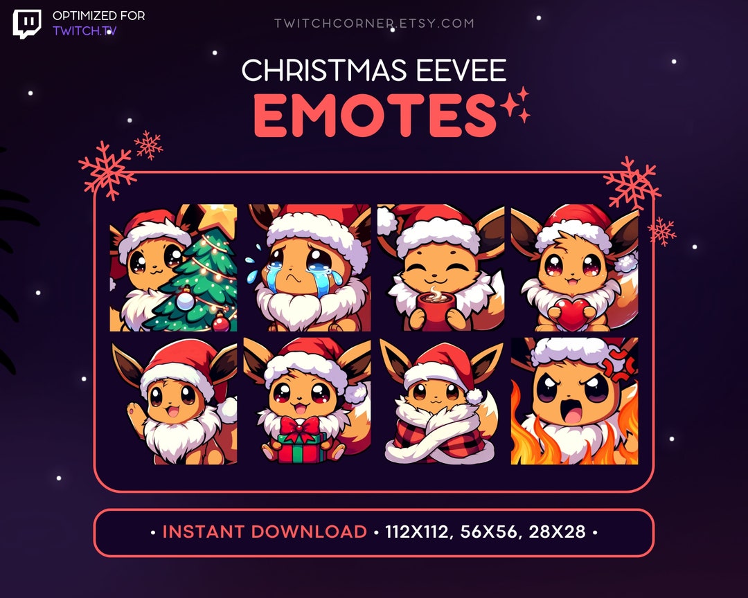 Gestos de Twitch de Eevee de Navidad Gestos de Pokémon navideños ...