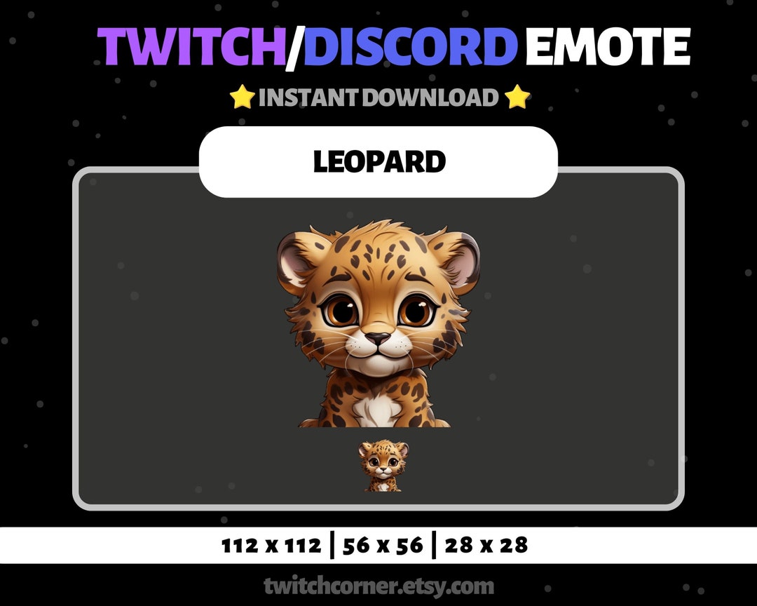 Leopard Emote for Twitch Streamers Twitch Emote Discord - Etsy