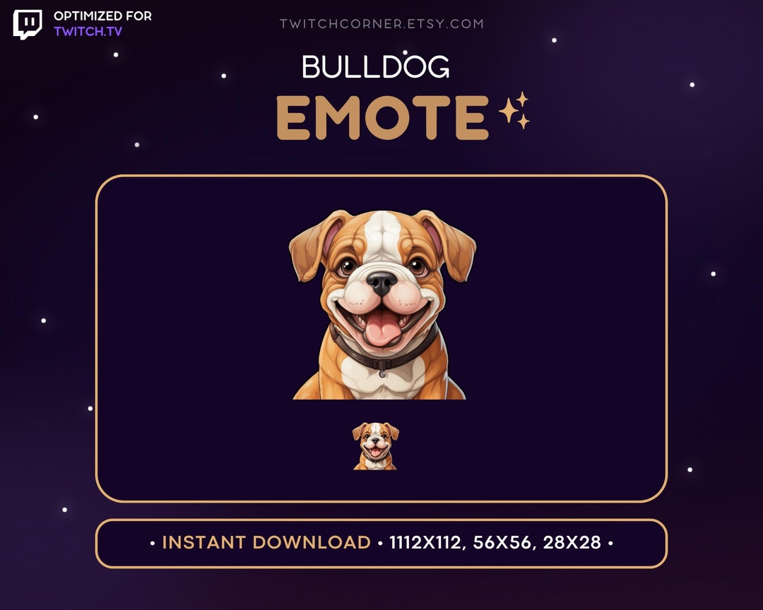 Bulldog Dog Emote for Twitch, Discord, Dog Twitch Emote, Cute, Puppy ...