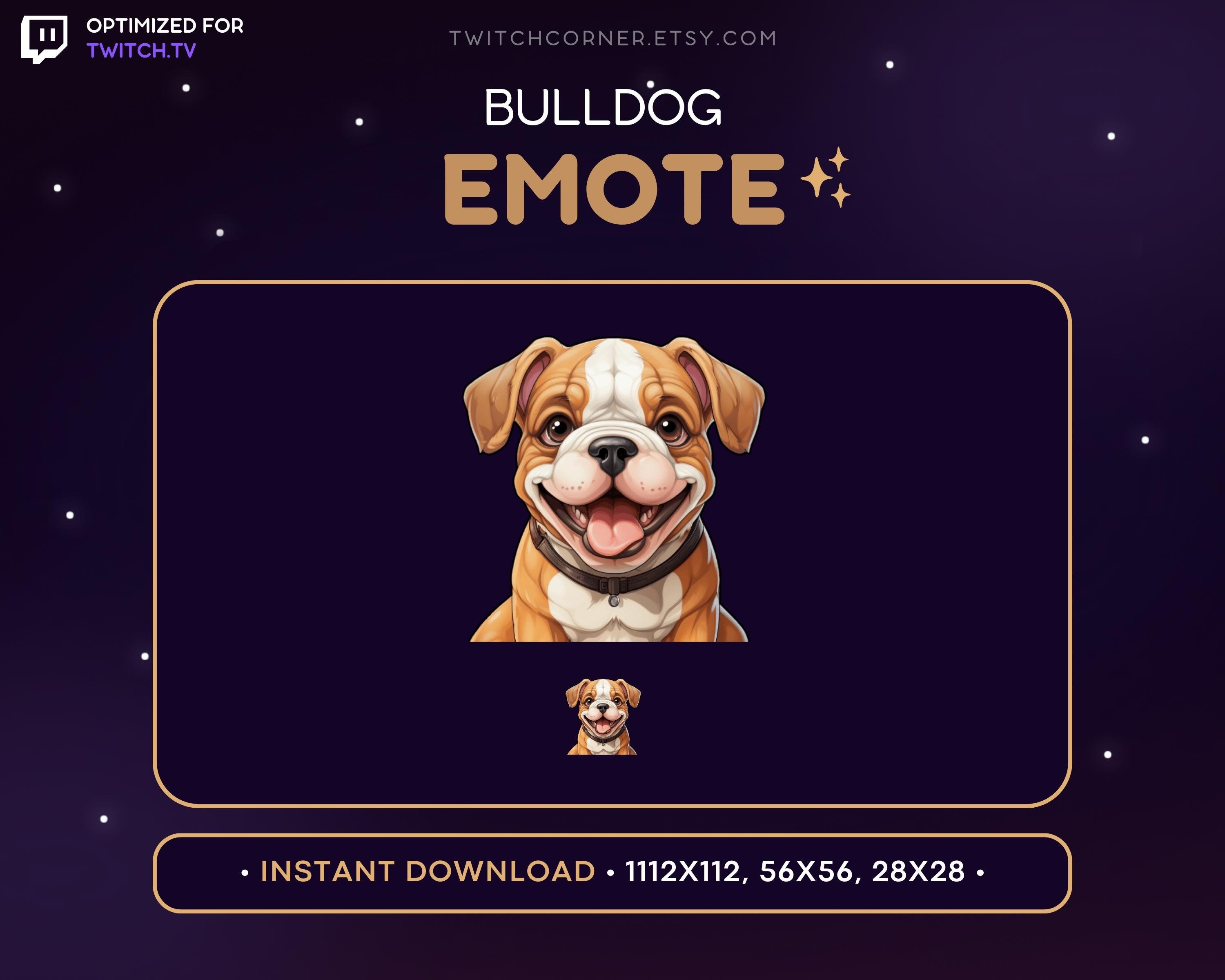 Bulldog Dog Emote for Twitch, Discord, Dog Twitch Emote, Cute, Puppy ...