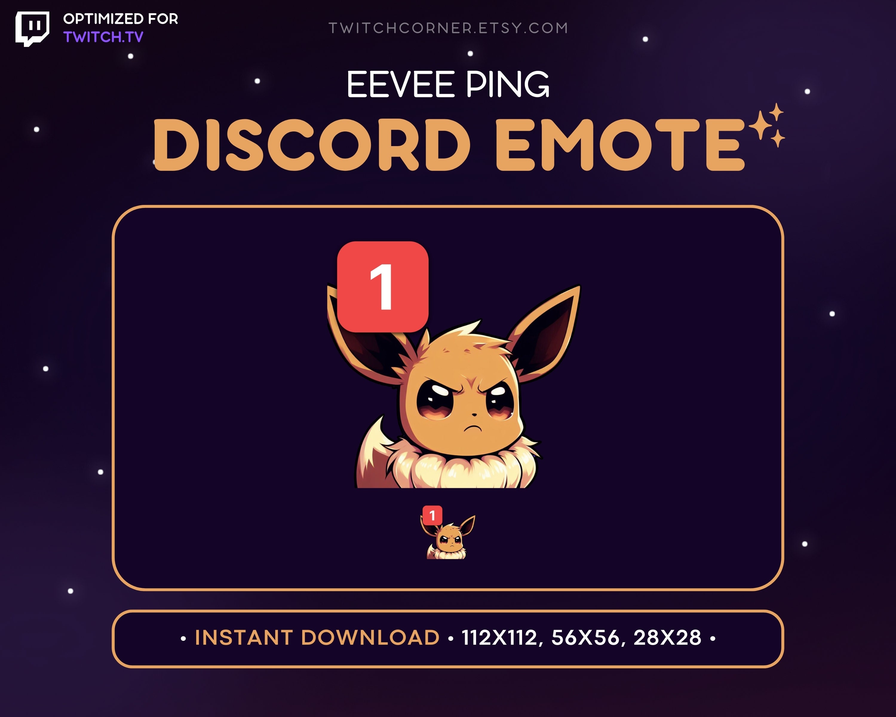 Cute Eevee Discord Emote Eevee Ping Emote for Discord, Pokemon Discord ...