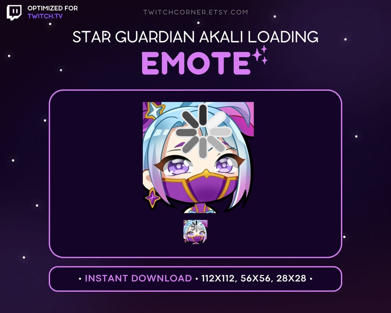 Star Guardian Akali Twitch Emote Loading Akali Emote, League of Legends ...