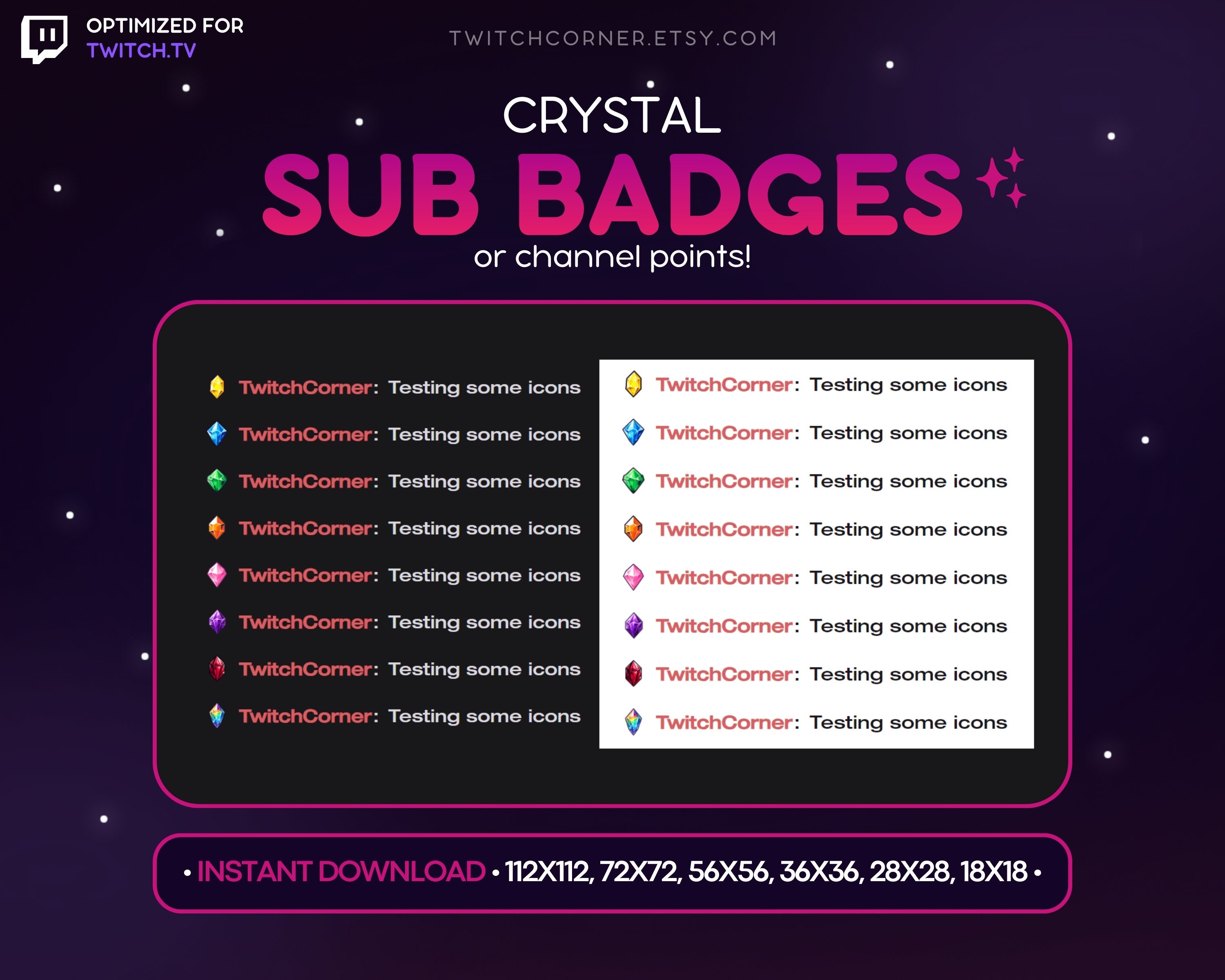 Crystal Sub Badges, Shiny Sub Badges, Diamond Badges Cool Sub Badges ...