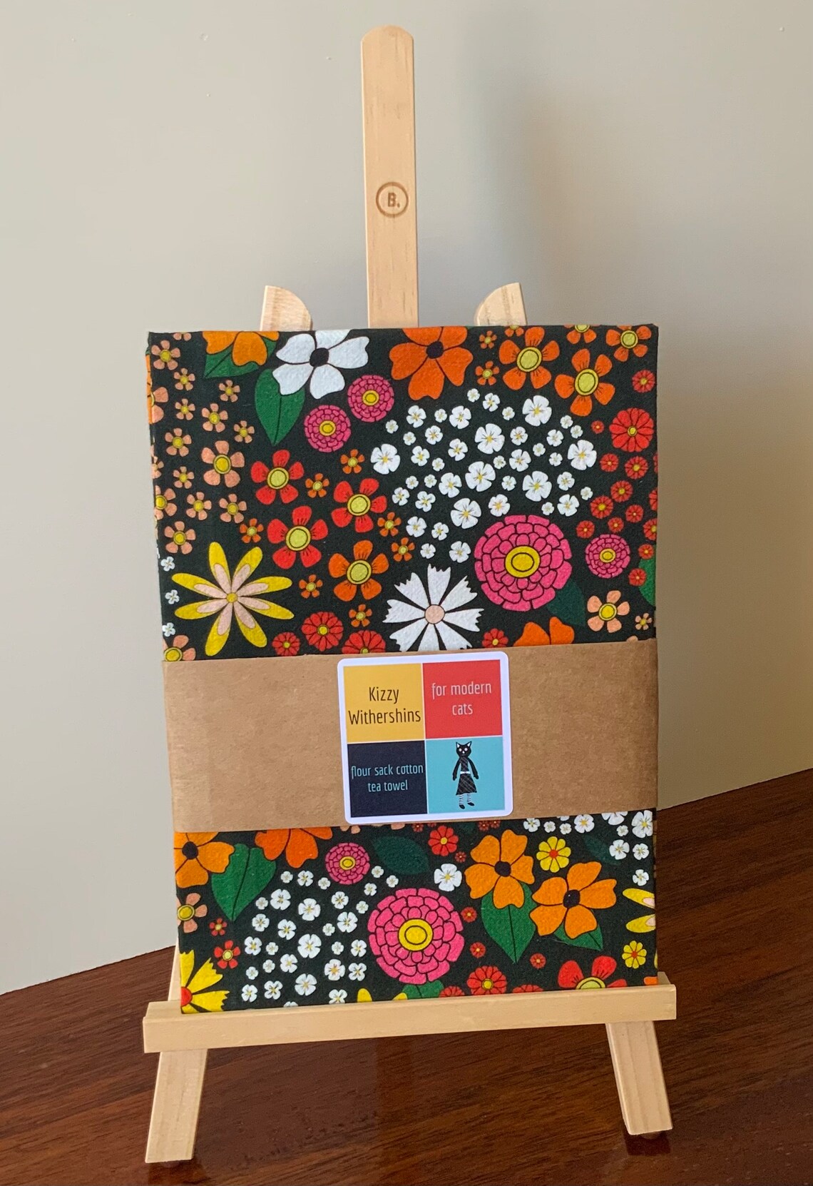 Groovy Retro Floral Tea Towel - Etsy