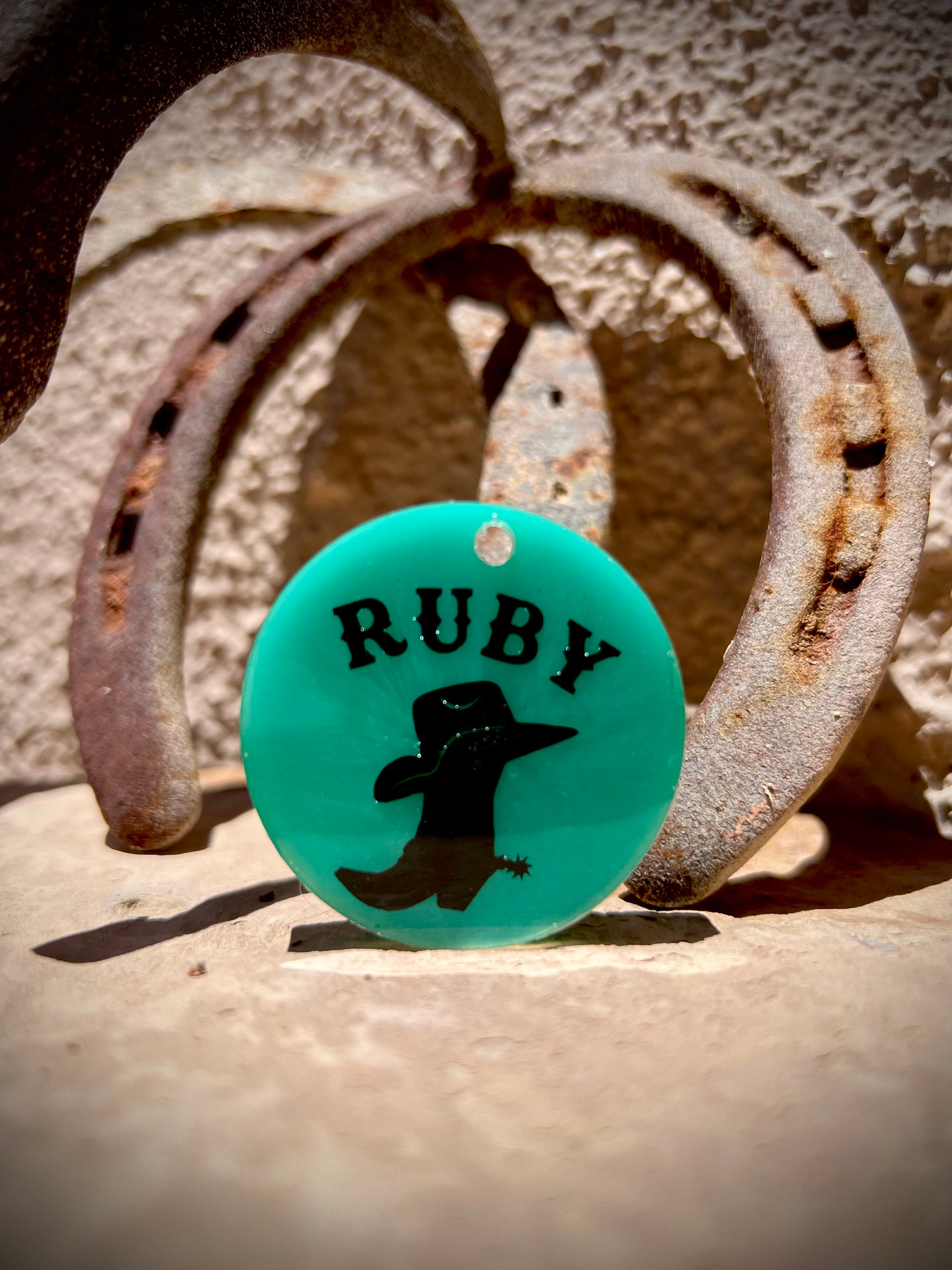 Western Hat & Boot Pet ID Tag Custom Pet Tag for Collar Resin ID Tag ...