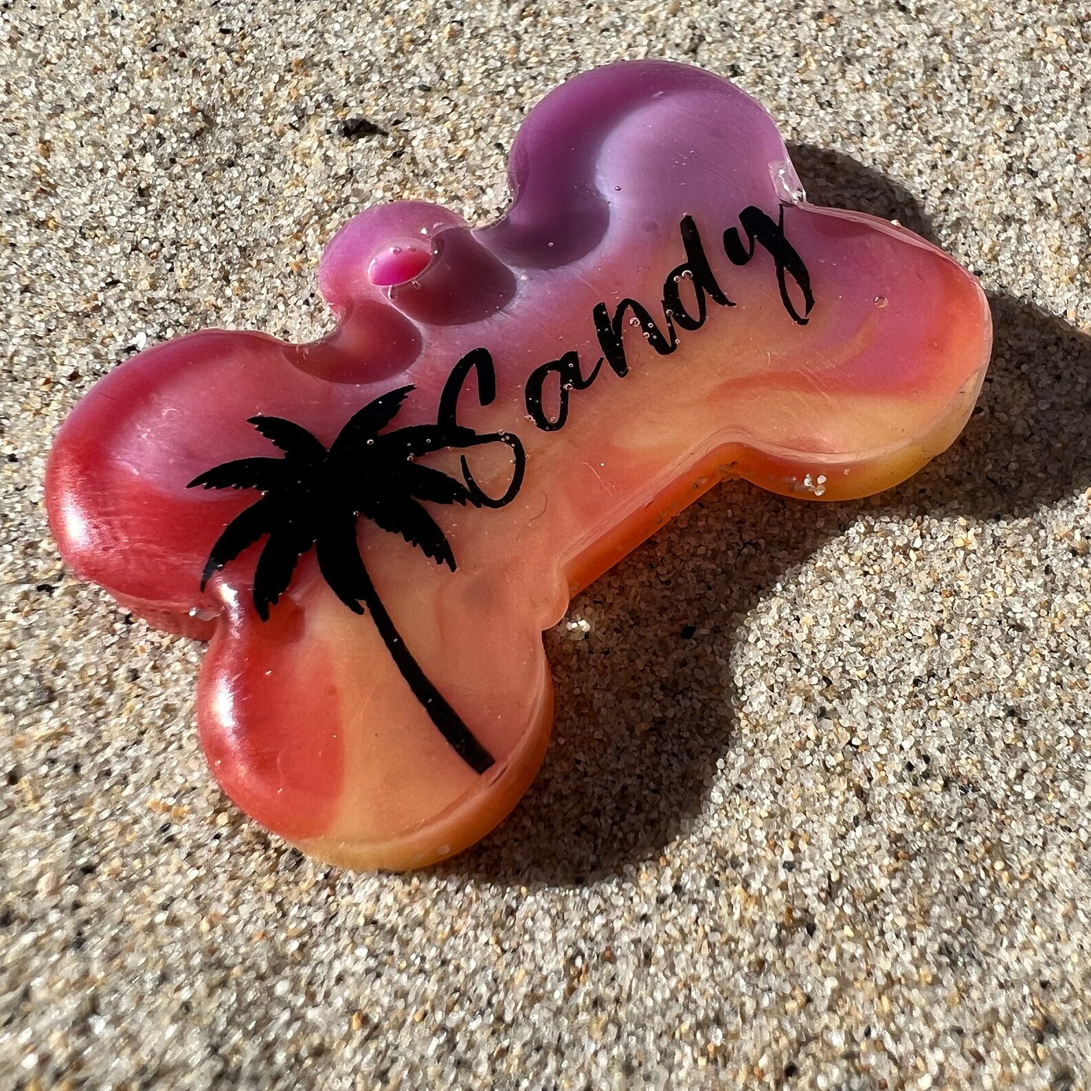 Beach Sunset Dog ID Tag• Personalized Pet ID Tag• Quiet Dog Tag• Beach ...