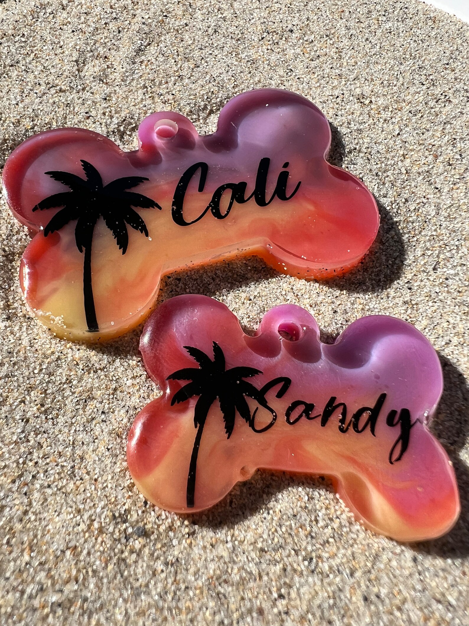 Beach Sunset Dog ID Tag• Personalized Pet ID Tag• Quiet Dog Tag• Beach ...