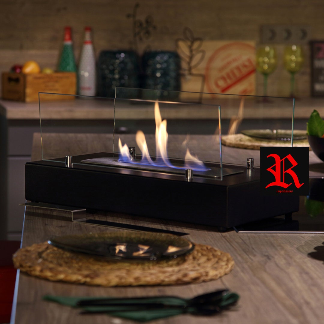 Figo Tabletop Glass Fireplace, Gifts for Him!, Fireplace Mantel, Rustic ...
