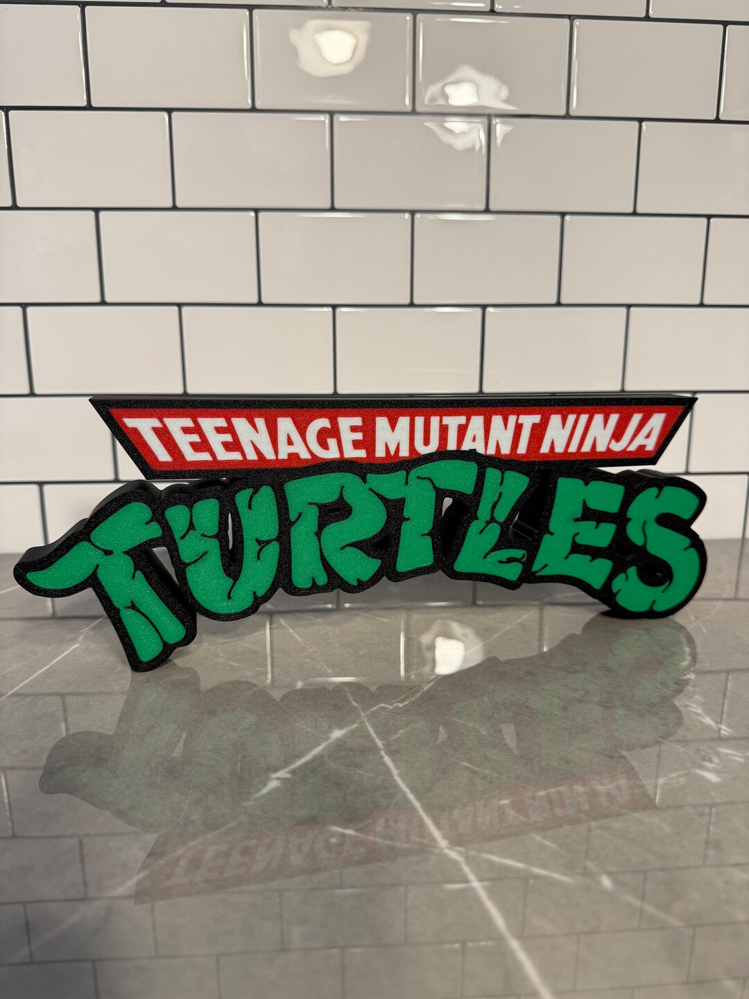 TMNT Logo Stand - Etsy