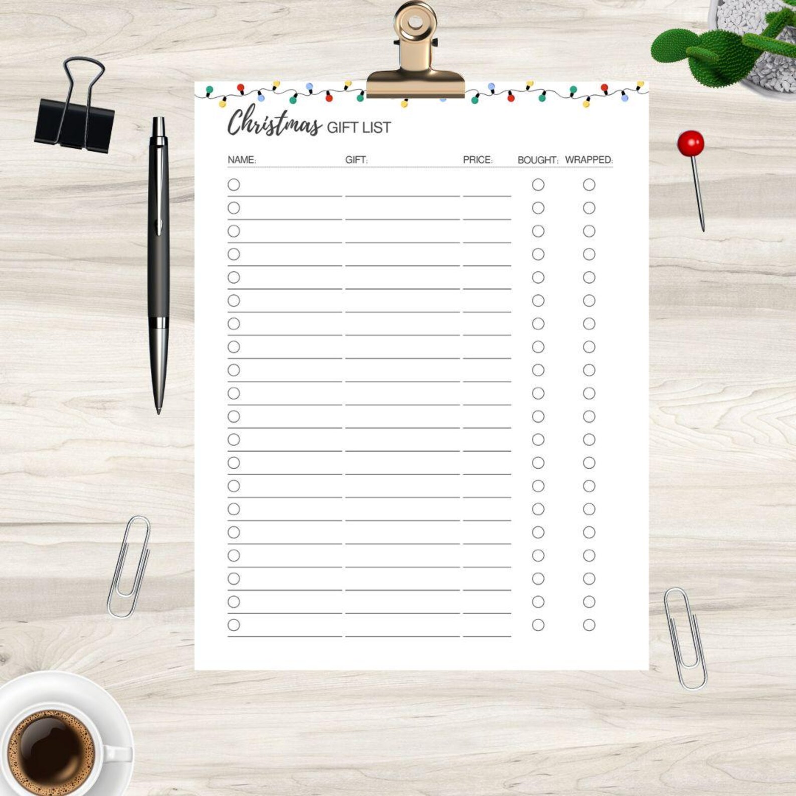 Christmas Gift List, Printable and Customizable Canva Christmas Gift ...