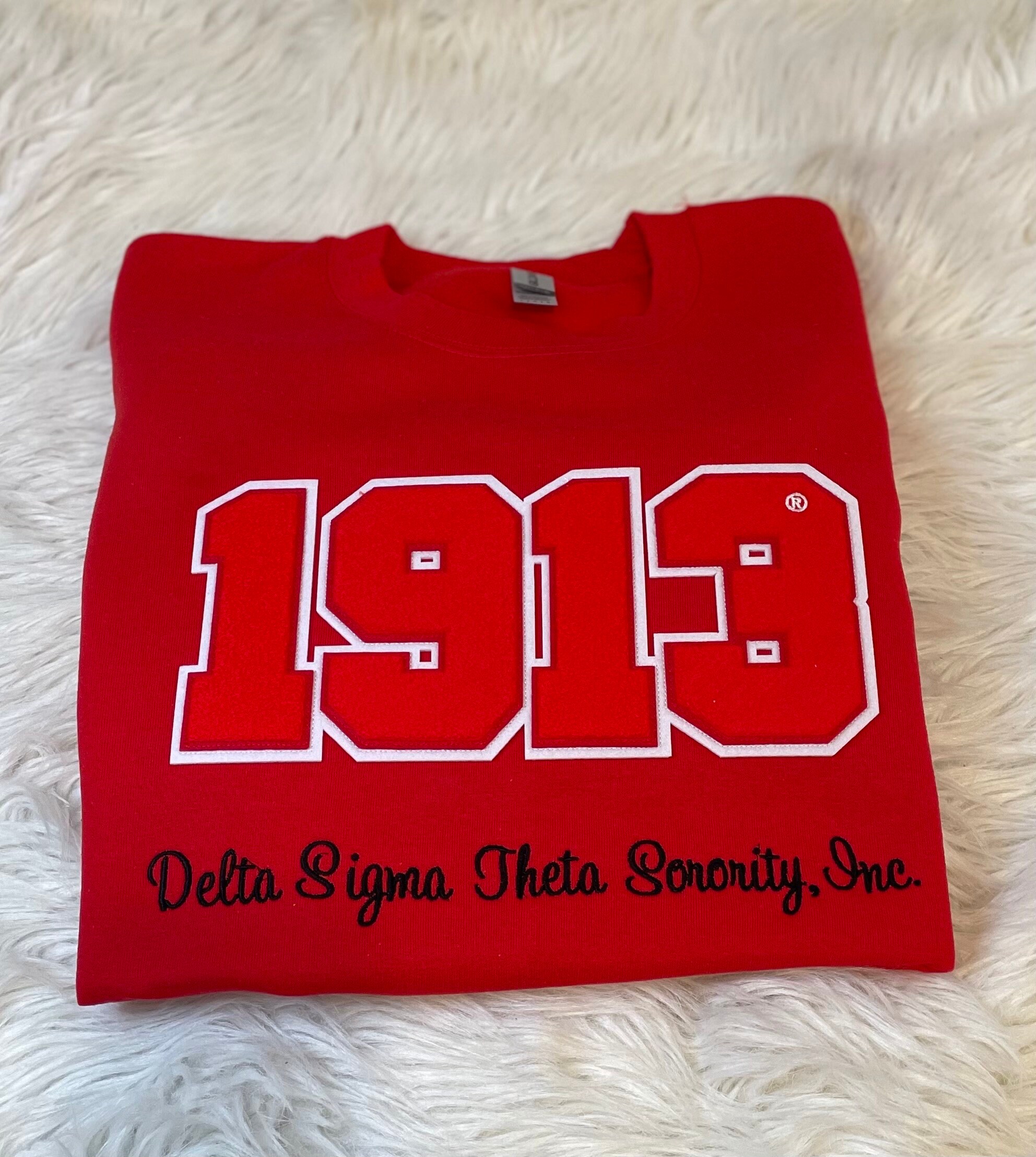 Delta Sigma Theta Sweatshirt , 1913, J13, Sorority, Delta Embroidered ...