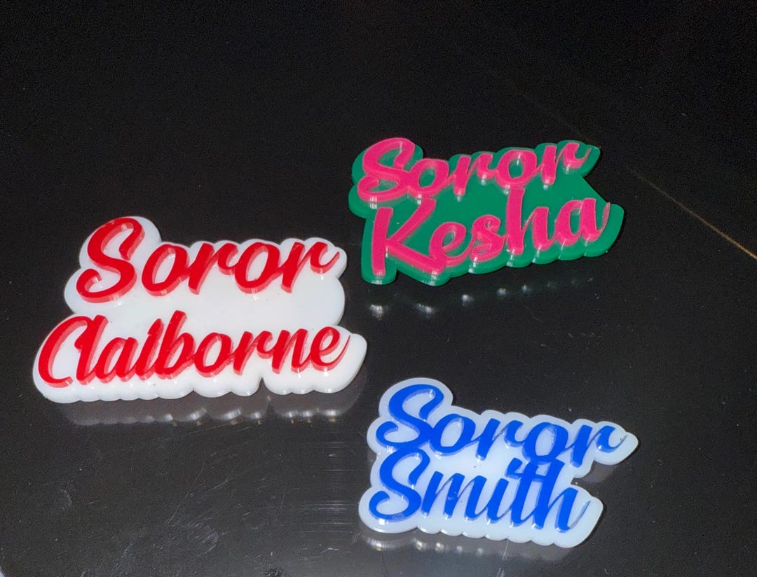 Sorority Name Tags|greek Name Pins| - Etsy