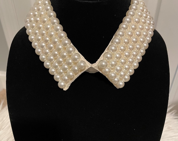 Vintage Faux Pearl Beaded Bib Collar Fringe Necklace! - Etsy