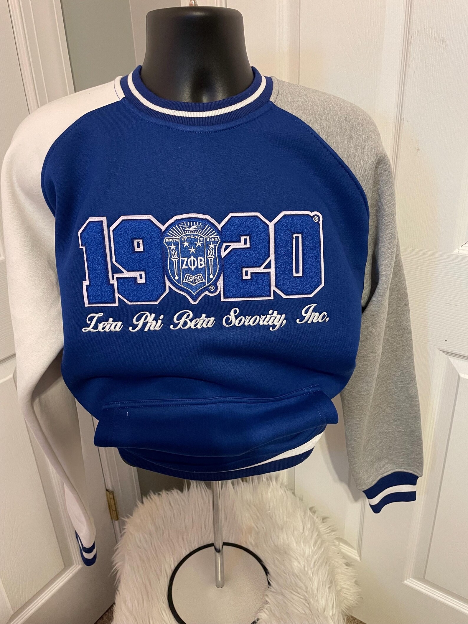 Zeta Phi Beta Chenille Patch Sweatshirt , 1920, J16, Sorority, Zeta ...