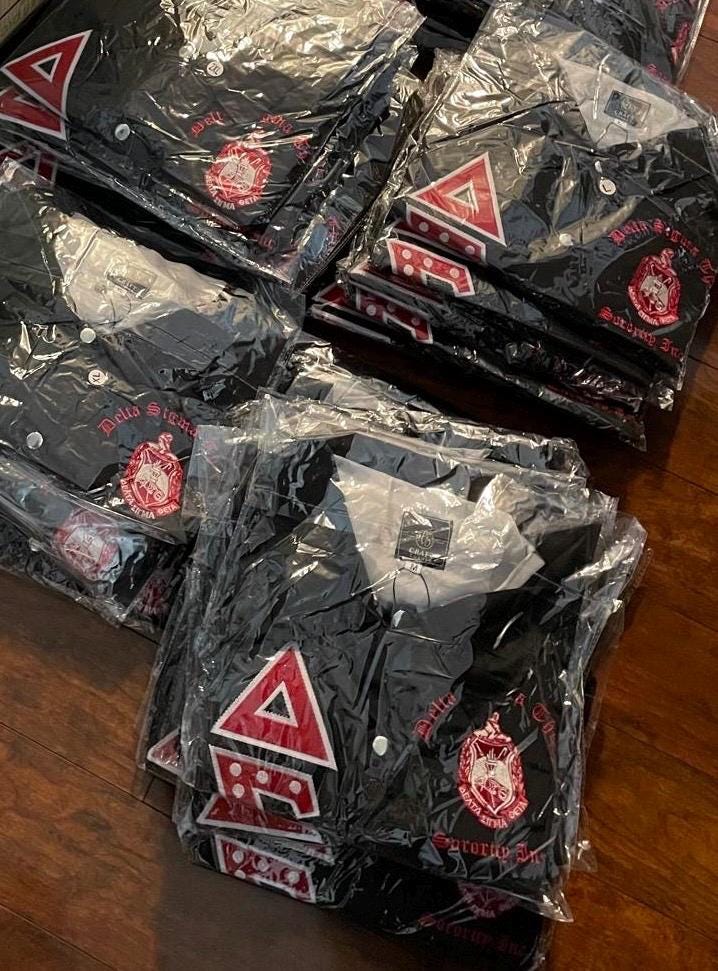 Delta Sigma Theta Embroidered Greek Line Jacket, Delta Paraphernalia - Etsy
