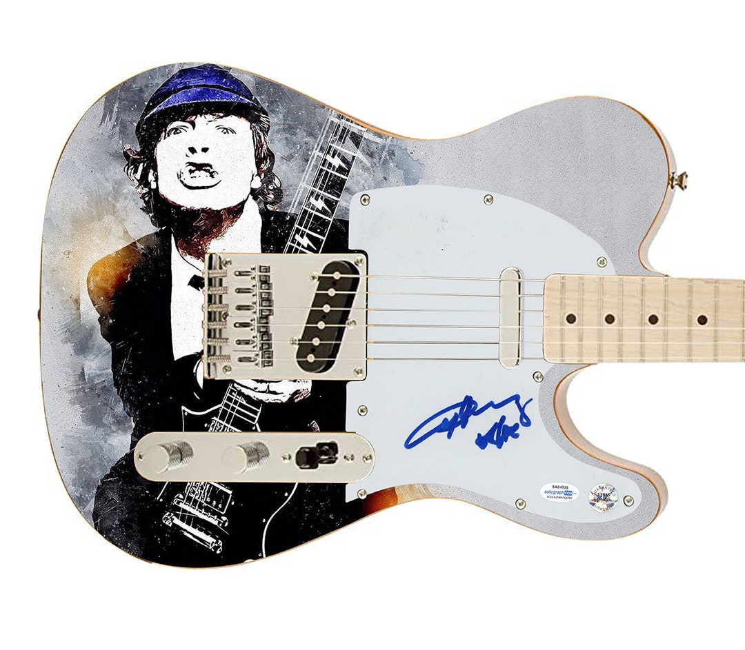 Angus Young Autographed Signed Fender Telecaster Photo - Etsy