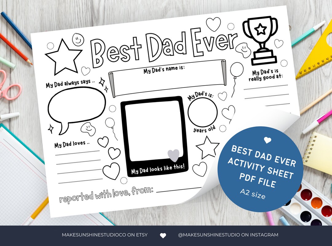 Fathers Day Printable Coloring Page Printable All About Dad Fill in ...