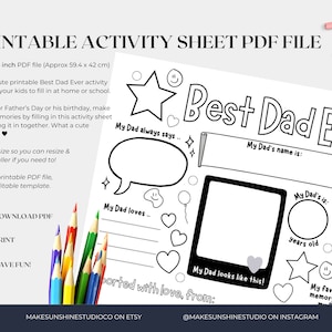 Fathers Day Printable Coloring Page Printable All About Dad Fill in ...