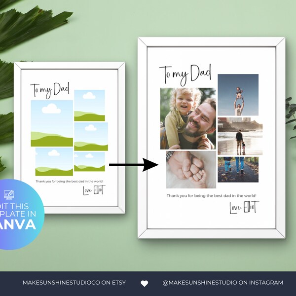 Fathers Day Photo Collage Card Printable - Etsy