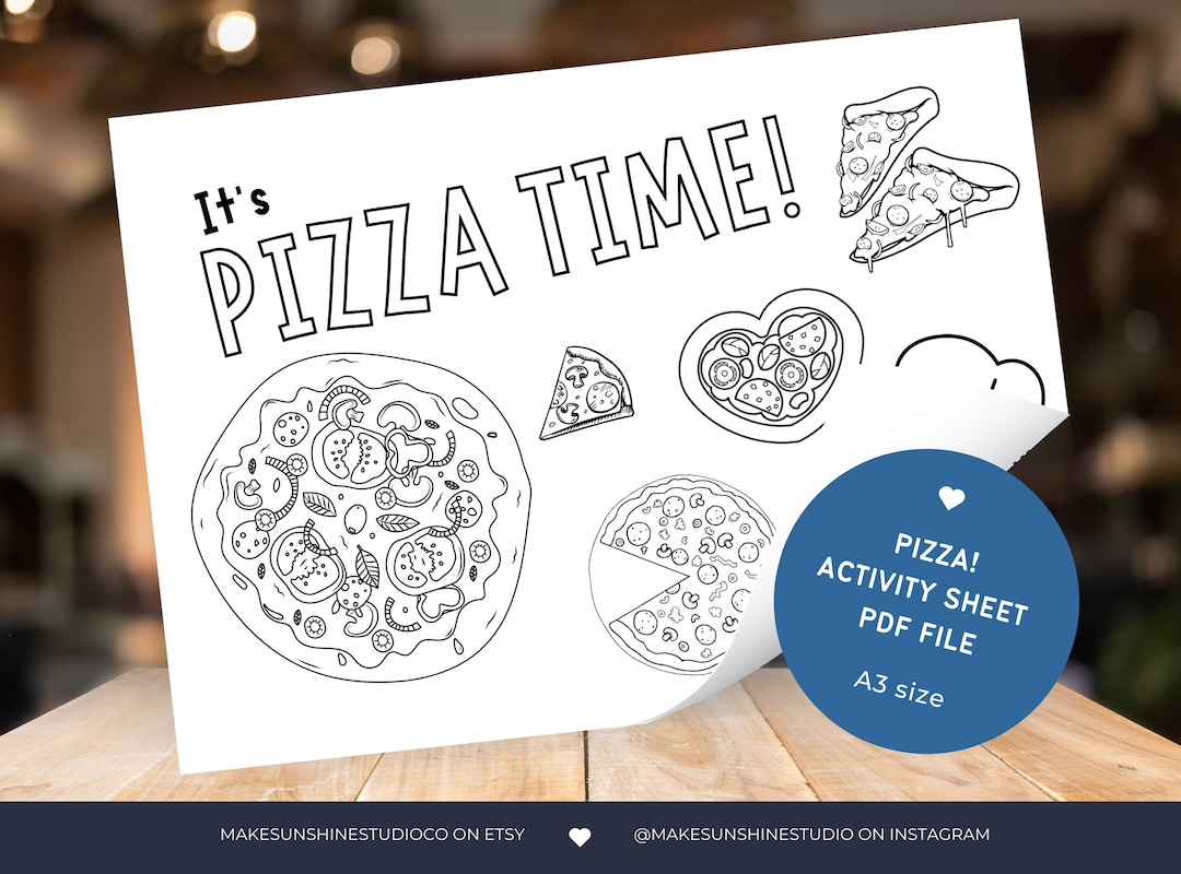 Pizza Themed Kids Mazes and Colouring in Book Party Game Classroom ...