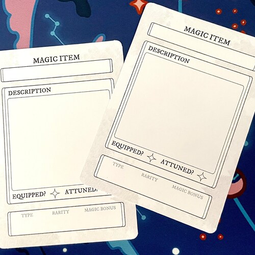 D&D 5e Item/magic/wildshape Cards PDF - Etsy