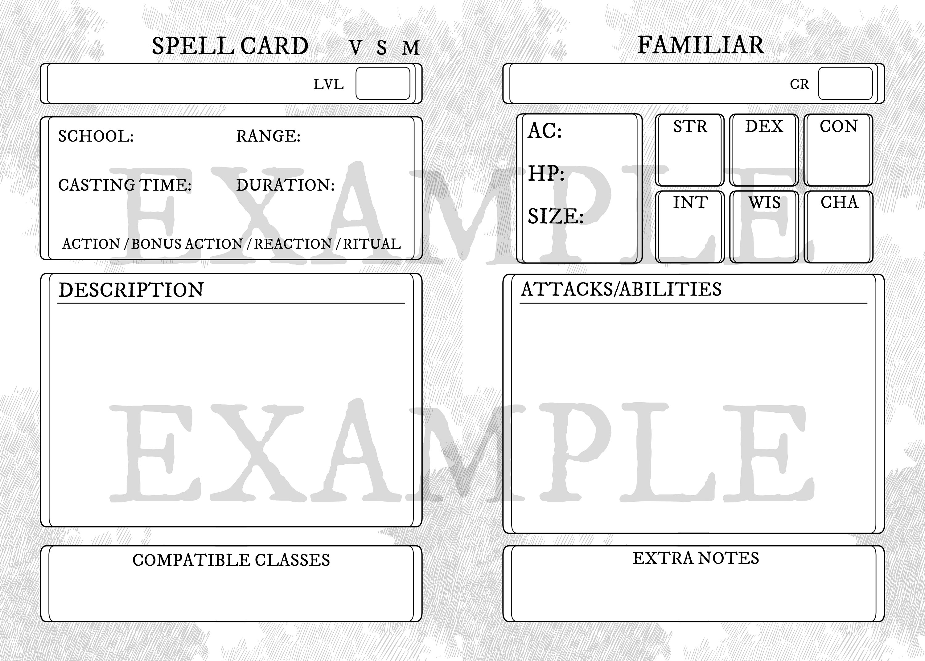 D&D 5e Item/magic/wildshape Cards PDF - Etsy