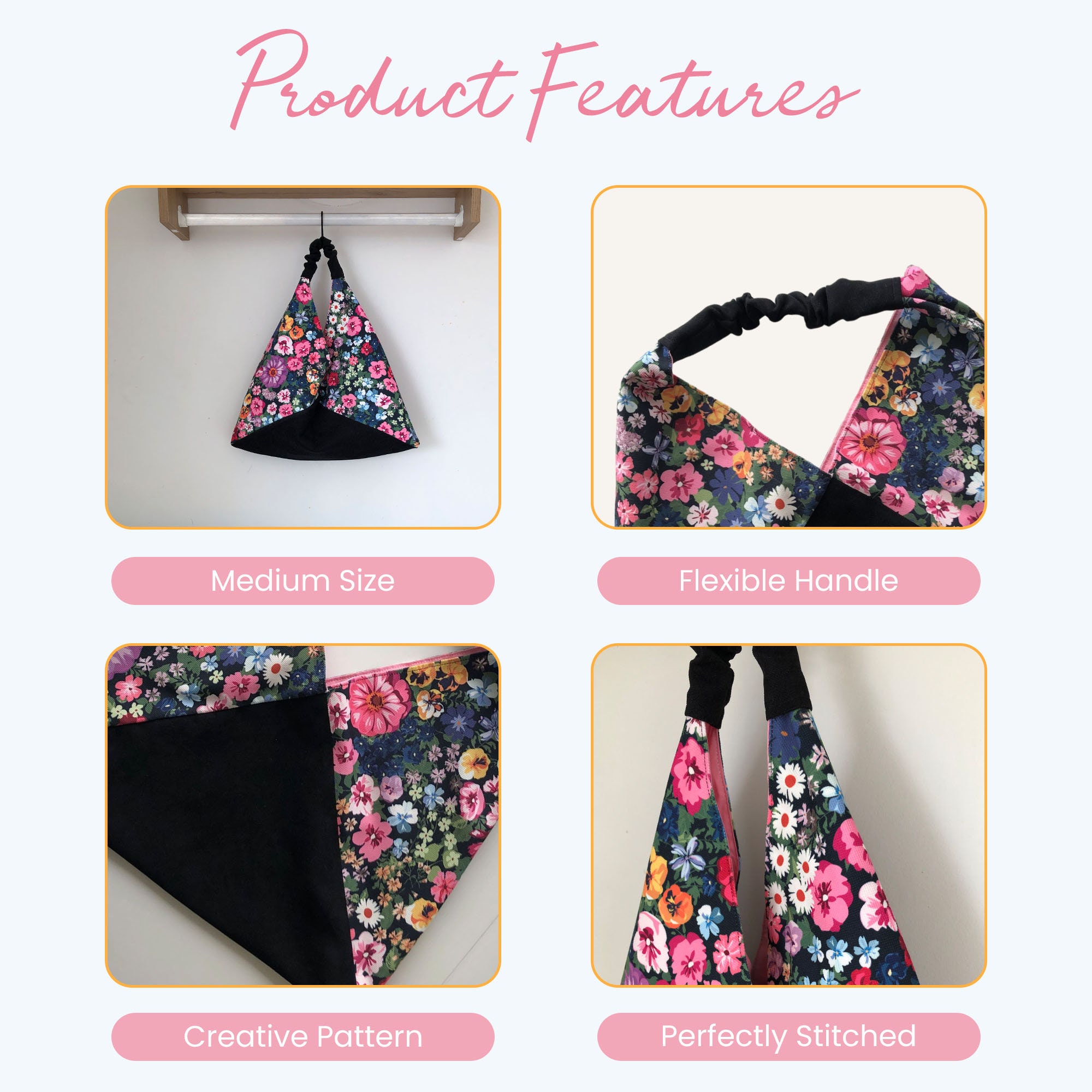 JAPANESE ORIGAMI BAG, Medium Size Triangle Tote Bag, Gift for Mom ...