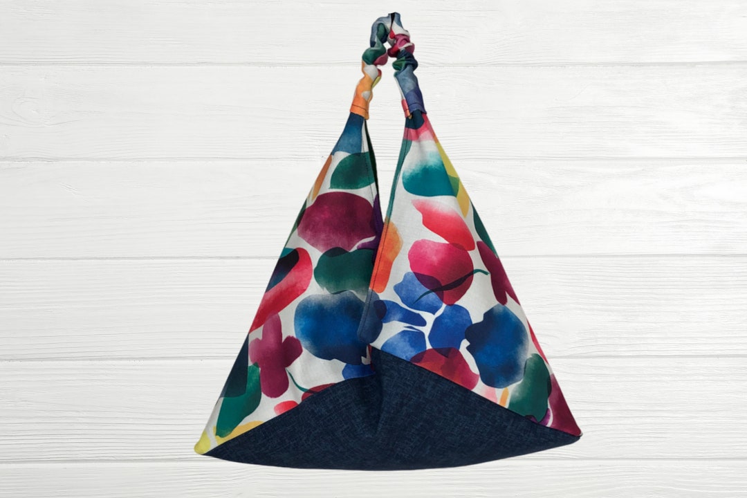 JAPANESE ORIGAMI BAG, Medium Size Triangle Tote Bag, Gift for Mom ...