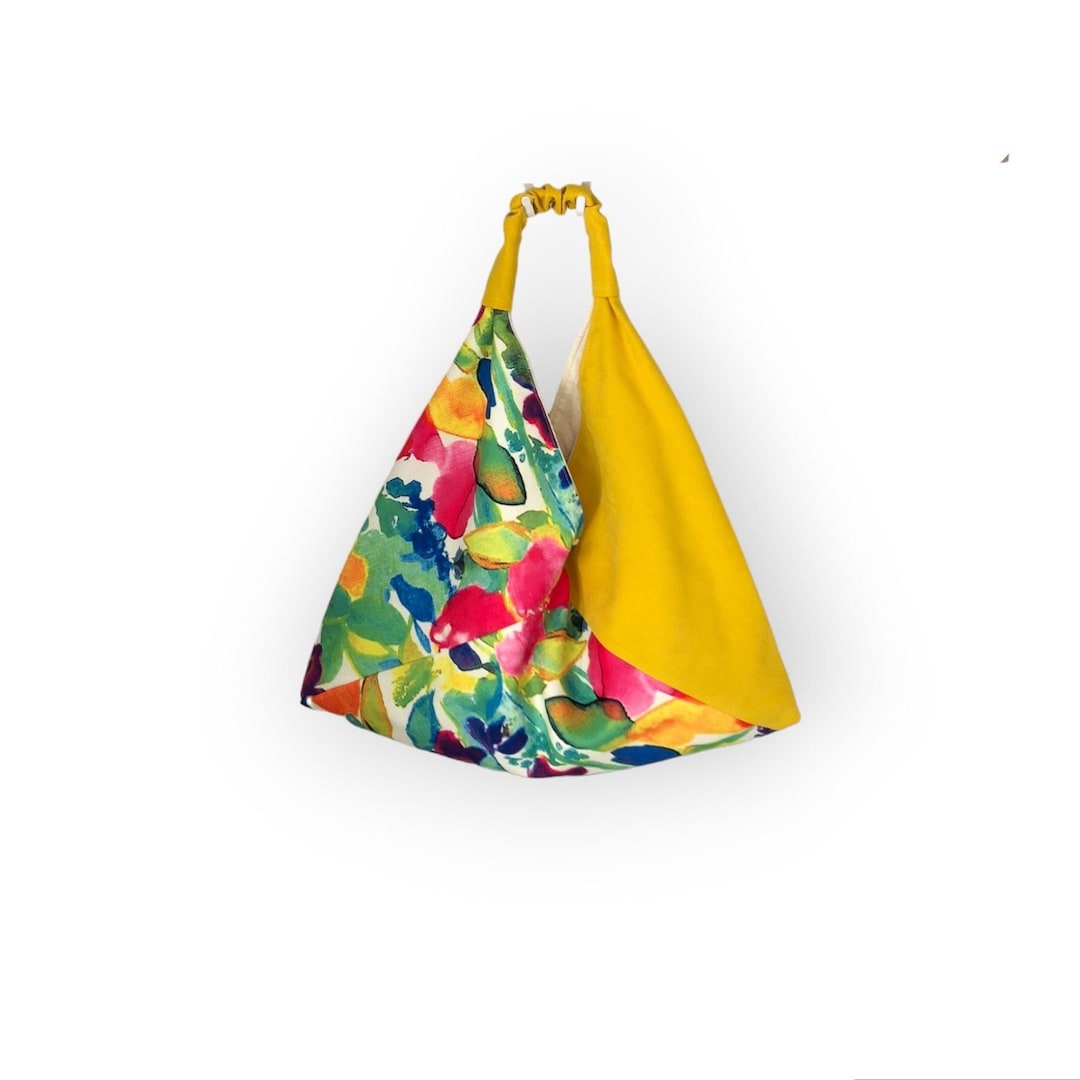 JAPANESE ORIGAMI BAG, Medium Size Triangle Tote Bag, Bento Bag, Stylish ...