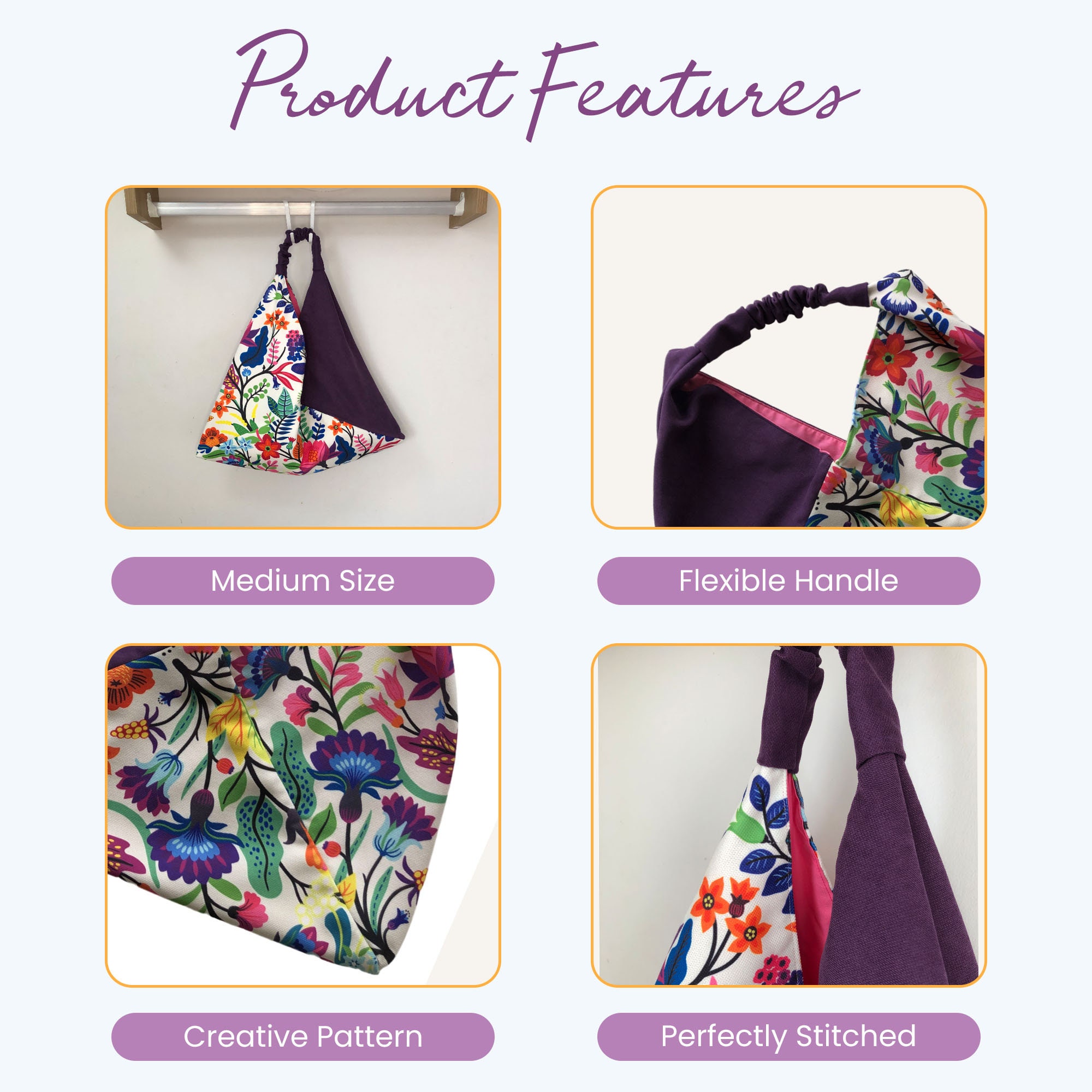 JAPANESE ORIGAMI BAG, Medium Size Triangle Tote Bag, Gift for Mom ...