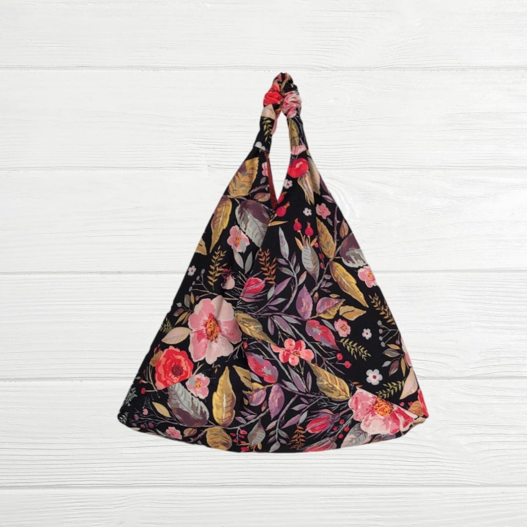 Floral Japanese Origami Bag: Triangle Bento Tote Bag - Etsy
