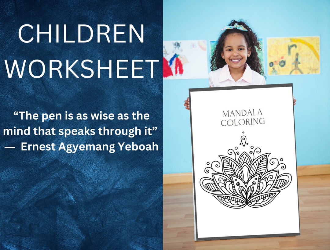 Mandala Coloring Page Printable Worksheets Activity - Etsy