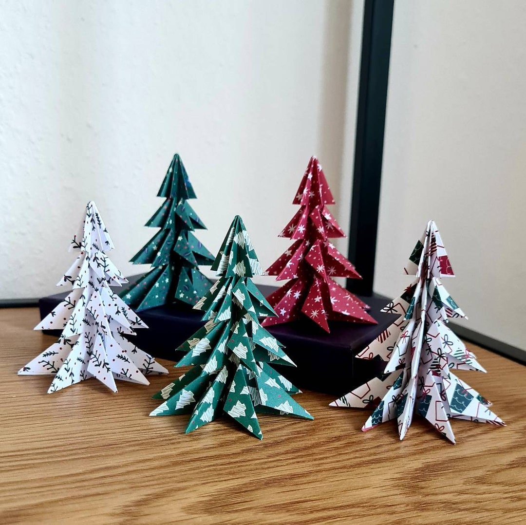 Christmas Origami Fir Trees Sets of 3 in Different Colors - Etsy