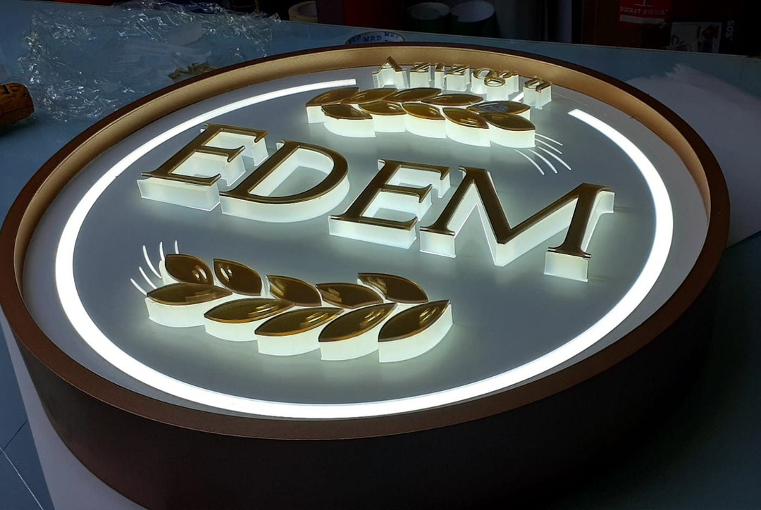 Custom Backlit Sign LED Light Box Backlit Backlit Business Sign Crome ...