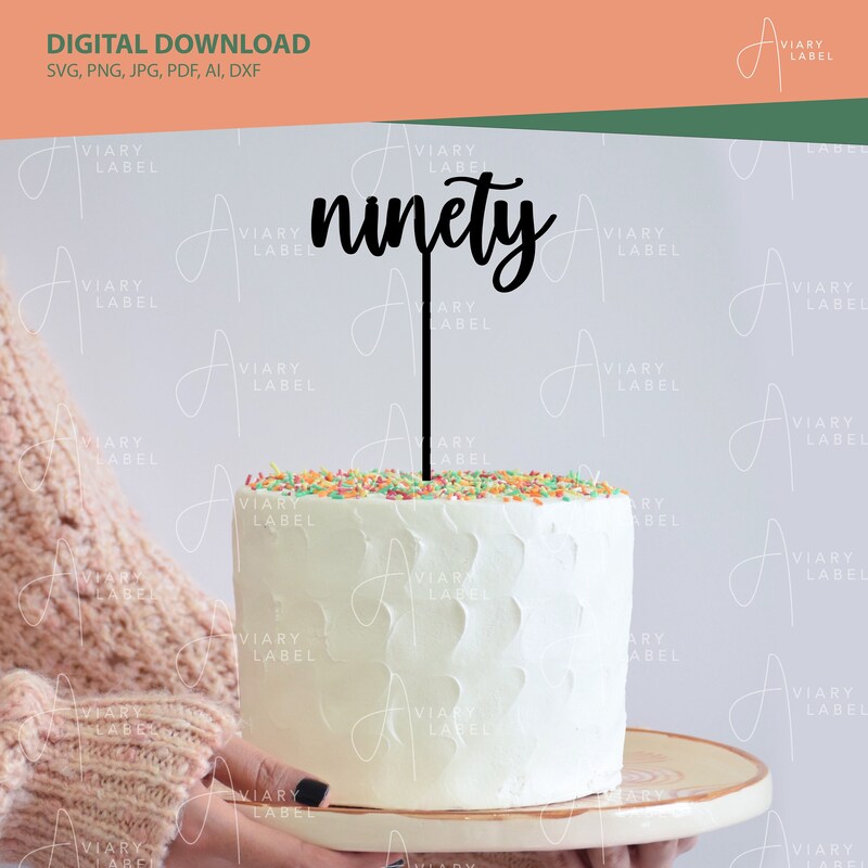 Ninety Cake Topper - Etsy