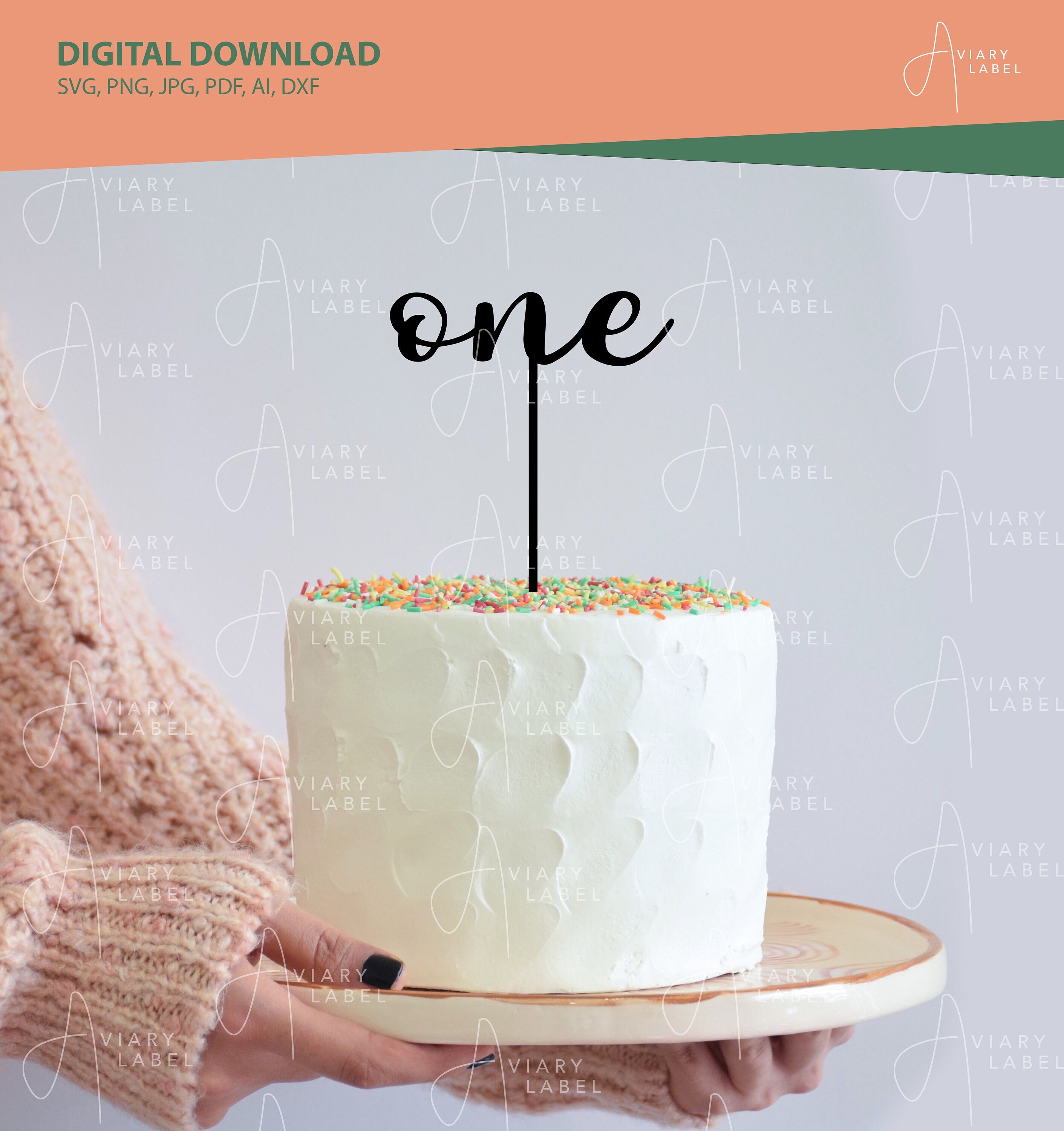 One Birthday Cake Topper Digital Download Cake Topper Baby's First ...