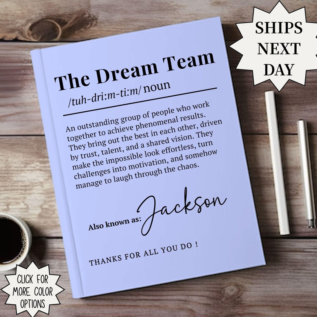 The Dream Team Journal, Perfect Team Christmas Gift, Office Team Gift ...