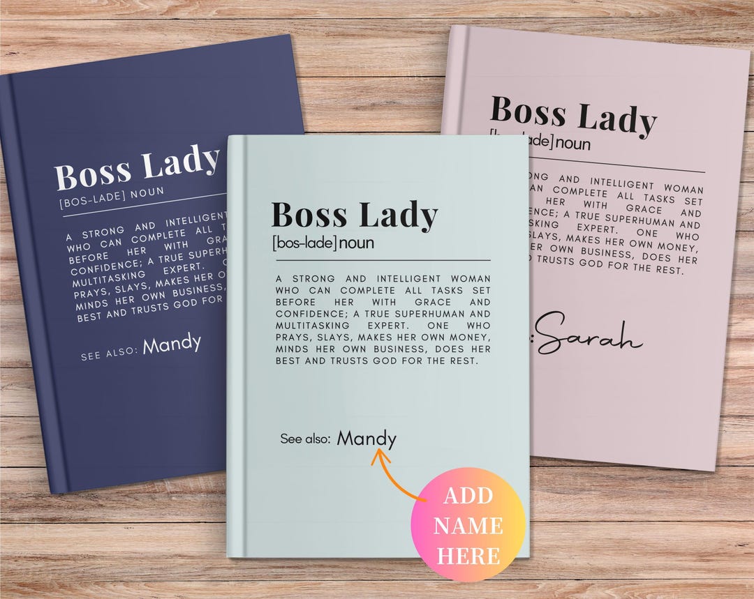 Personalized Boss Lady Journal New Business Gift, Black Girl Notebook ...